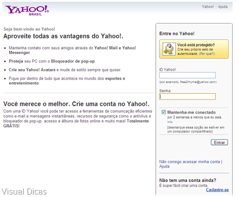 Novo Yahoo Mail ~ Visual Dicas